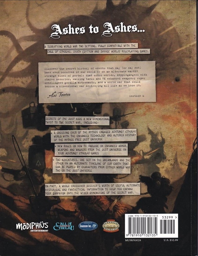 Secrets of the Dust - ACHTUNG Cthulhu (Genbrug)