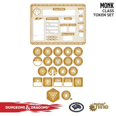 OUTLET PRIS 77,40,- DnD 5e - Monk Token Set