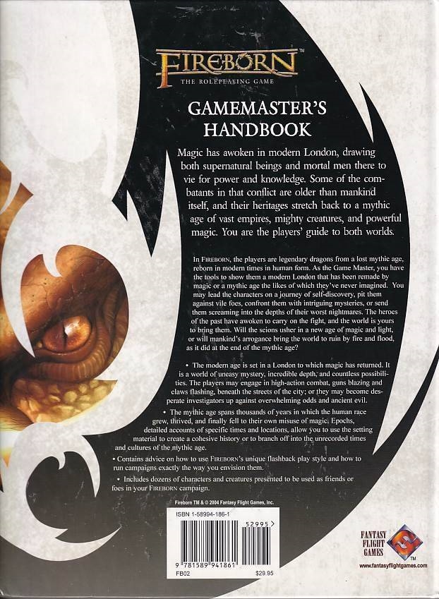 200,- Fireborn - Gamemasters Handbook (Genbrug)