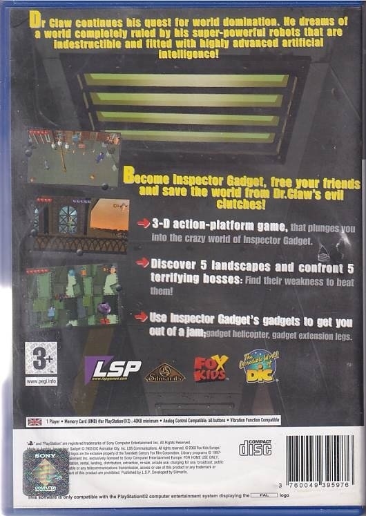 75,- Inspector Gadget: Mad Robots Invasion - PS2 (Genbrug)