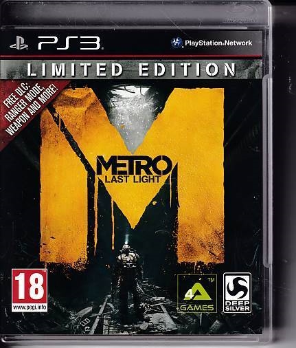 100,- Metro Last Light - Limited Edition - PS3 (Genbrug)