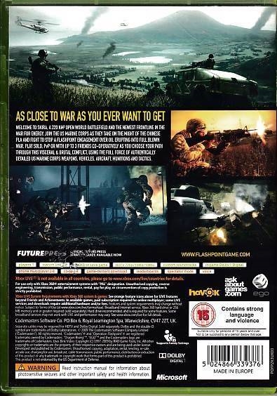 75,- XBOX 360 - Operation Flashpoint: Dragon Rising (Genbrug)