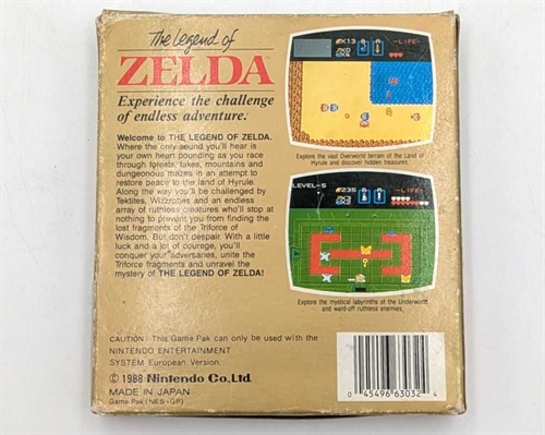 1200,- The Legend of Zelda - Original Small Box - NES Spil (B Grade ...