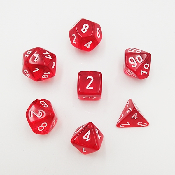 99,95,- Translucent Red White Dice Set - Chessex